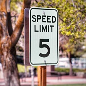 (2 Pack) Speed Limit 5 MPH Sign, 18 x 12 Inches Engineer Grade Reflective Sheeting, Rust Free Aluminum, Weather Resistant, Waterproof, Durable Ink, Easy to Mount