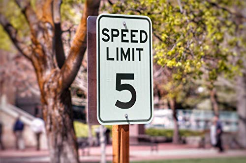 (2 Pack) Speed Limit 5 MPH Sign, 18 x 12 Inches Engineer Grade Reflective Sheeting, Rust Free Aluminum, Weather Resistant, Waterproof, Durable Ink, Easy to Mount