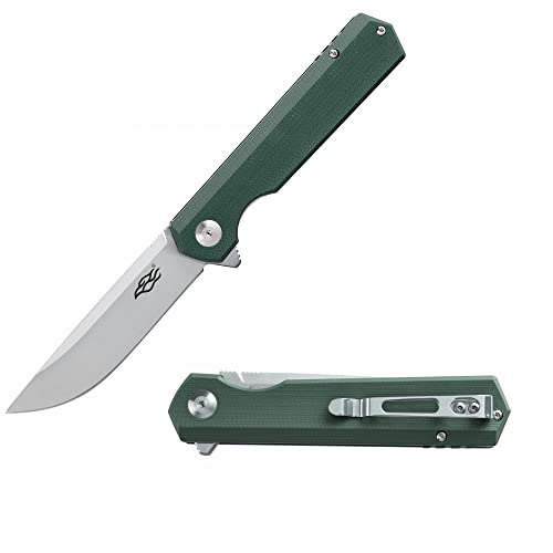 Firebird GANZO FH11S-GB Pocket Folding Knife D2 Steel Blade G10 Anti-Slip Handle with Clip Hunting Fishing Camping Gear Outdoor Folder EDC Pocket Knife (Green)