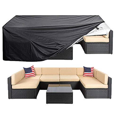 Oslimea Patio Furniture Cover Waterproof Outdoor Sectional Sofa Set Covers Heavy Duty Outdoor Rectangle Table and Chair Set Covers, Dust Proof Furniture Protective Cover Large 124" L x 63" W x 29" H