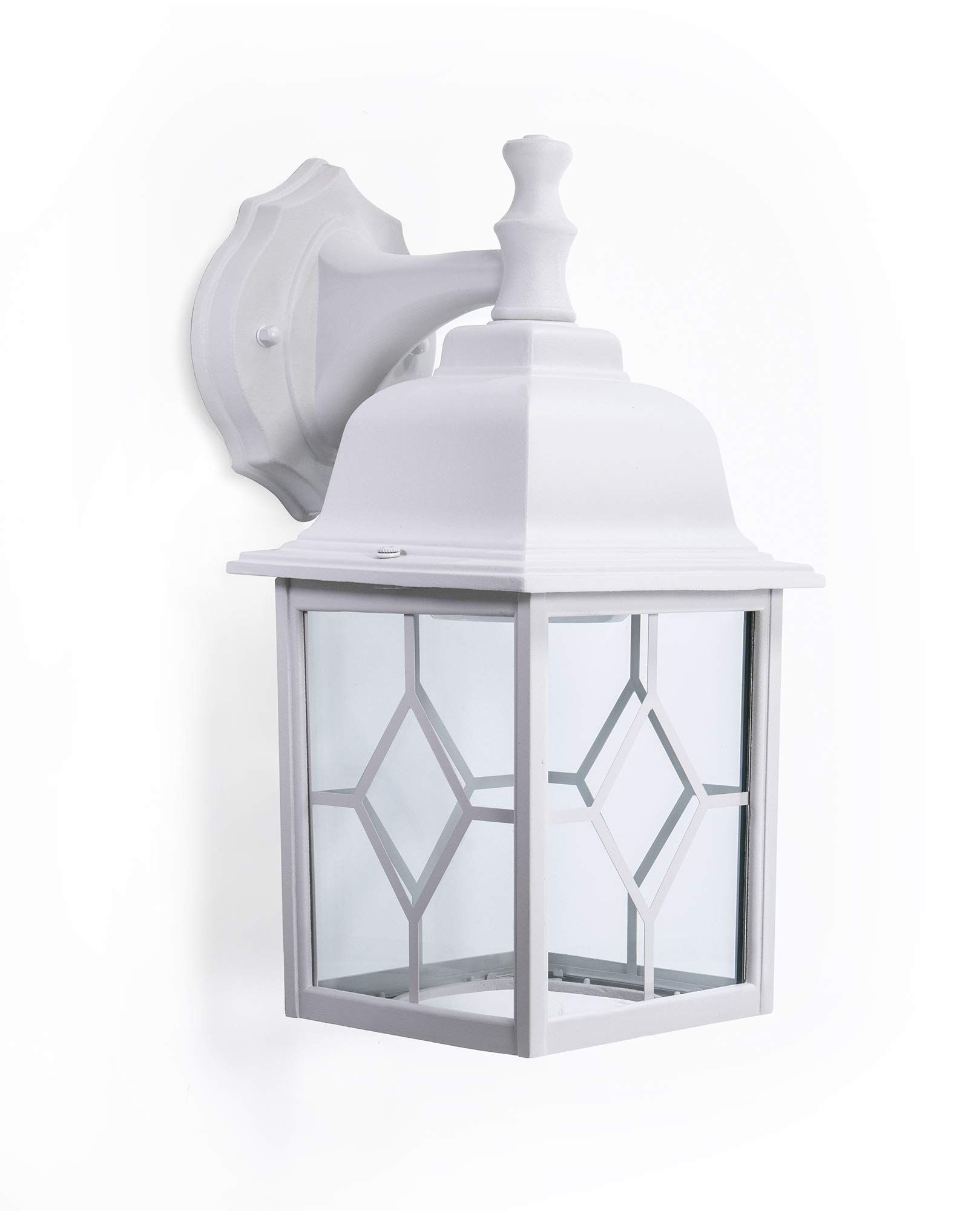 CORAMDEO Outdoor LED Square Wall Sconce Light for Porch, Patio, Deck, Wet Location, Built in LED Gives 100W of Light from 11W of Power, 1000 Lumens, 3K, Durable Cast Aluminum with White Finish