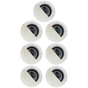 acoustic audio csic84 frameless 8" in ceiling 7 speaker set 3 way home theater speakers