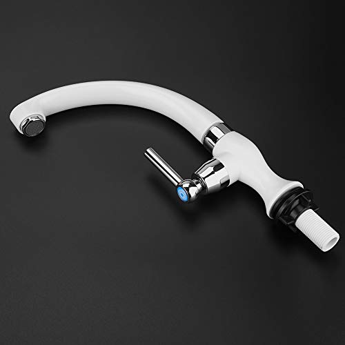 Plastic Tap,Bathroom Kitchen Sink Faucet ABS Plastic Single Handle Bar Faucet Cold Water Faucet Water Tap for Kitchen Sink Bathroom Basin Bathtub Mop Pool G1/2(Straight Handle)