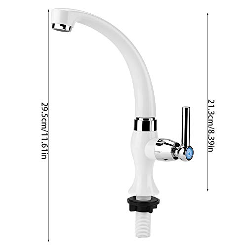 Plastic Tap,Bathroom Kitchen Sink Faucet ABS Plastic Single Handle Bar Faucet Cold Water Faucet Water Tap for Kitchen Sink Bathroom Basin Bathtub Mop Pool G1/2(Straight Handle)