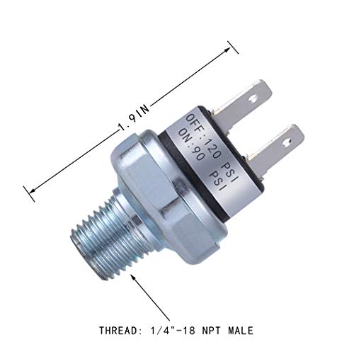 Air Pressure Switch 90-120 PSI Pressure Switch 1/4"-18 NPT DC 24V 12V Pressure Switch Air Compressor Pressure Switch 90PSI Pressure Switch 120PSI Pressure Switch