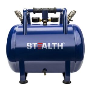 stealth air tank, high-pressure 10-gallon air tank with maximum 225psi pressure, rubber reinforced handle design (blue, saa-110t)