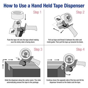 Top Pack Supply Tape Logic (6 Pack) Industrial Carton Sealing Tape Dispenser, 2", Blue/White