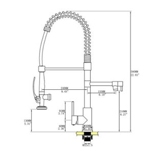 EKRTE Brushed Gold Kitchen Faucet, Commercial Style Pre-Rinse Kitchen Faucets with Pull Down Sprayer, Spot Free Single Handle Kitchen Sink Faucet