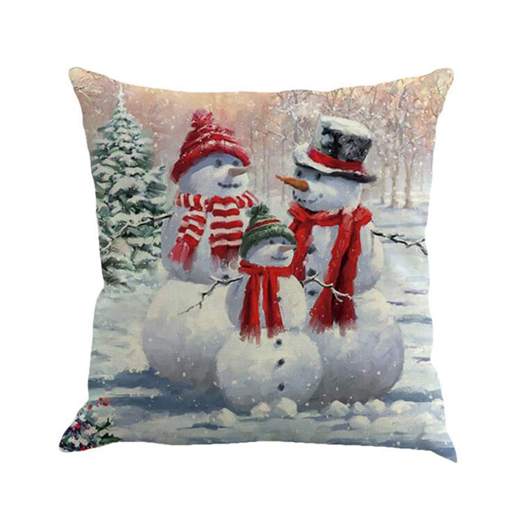 Throw Pillow Cover 18 x 18 Inches Set of 4 - Christmas Series Cushion Cover Case Pillow Custom Zippered Square Pillowcase(Christmas Snowman)