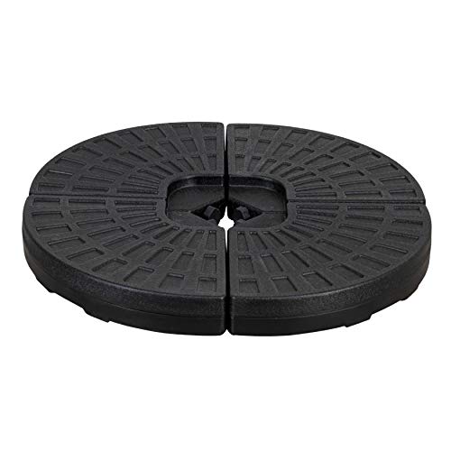 Amazon Basics HDPE Round Fan-Shaped Hanging Umbrella Base for Patio – Black