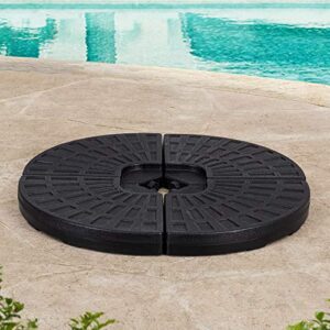 Amazon Basics HDPE Round Fan-Shaped Hanging Umbrella Base for Patio – Black