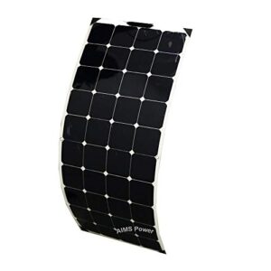 aims power 130 watt flexible bendable slim solar panel monocrystalline