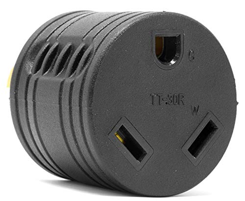 WEN GNA030, NEMA L5-30P Twist-Lock Power Plug to TT-30R Ready Outlet 120V 30-Amp 3600-Watt Generator to RV Adapter, Black