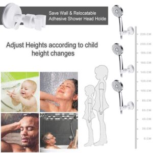 OUO Suction Cup Shower Head Holder Handheld Showerhead Bracket Adjustable Shower Holder, Removable Handheld Showerhead & Wall Mounted Suction Bracket