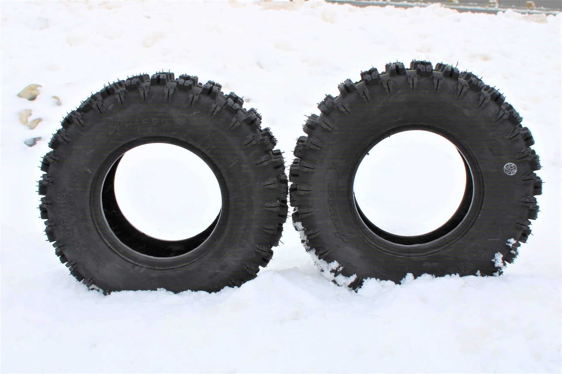 Antego Tire & Wheel - Set of Two 13/4.10-6 Non-Directional 2 Ply Snowblower Tires | Tubeless | ATW-053 | Fits Rim Size: 6x3.25 | Excellent Traction