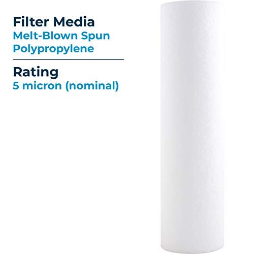 SpiroPure SP-P5 10x2.5 5 Micron Spun Melt-Blown Polypropylene Sediment Water Filter Cartridge SDC-25-1005 P5 155014-43 (Case of 24)