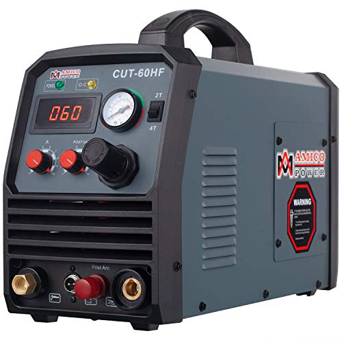 Amico CUT-60HF, 60 Amp Non-touch Pilot Arc Plasma Cutter, Pro. 95~260V Wide Voltage, 4/5 in. Clean Cut Cutting Machine