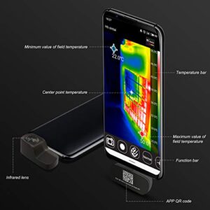 Hti-Xintai High Resolution Thermal Imaging Camera for Android Smartphones, USB Type-C - Black