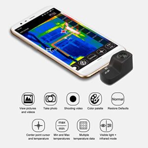 Hti-Xintai High Resolution Thermal Imaging Camera for Android Smartphones, USB Type-C - Black