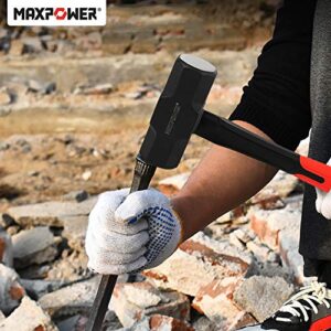 MAXPOWER 4lb Sledge Hammer, Steel Head, 12-inch Fiberglass Handle Shock-resistant