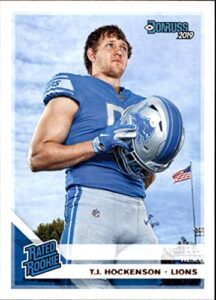 2019 donruss #321 t.j. hockenson detroit lions rr (rated rookie) nfl football card (rc - rookie card) nm-mt