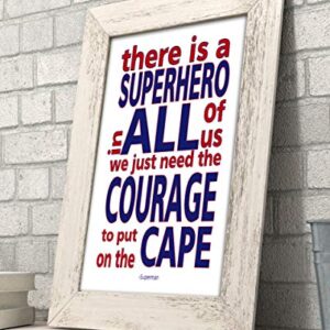 Superhero In All of Us - Inspirational Quotes Wall Decor, Modern Typographic Wall art Print With Superman Inspirational Quotes Is For Home, Office, School, & Gym Wall Décor. Unframed - 8 x 10"