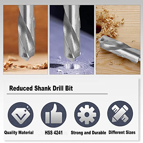 Utoolmart Reduced Shank Drill Bit 27mm High Speed Steel HSS 4241 with 1/2 Inch Straight Shank 1pcs