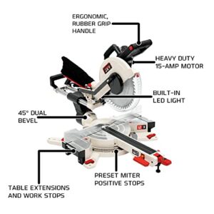 JET 12-Inch Sliding Dual-Bevel Compound Miter Saw, 1Ph 115V (JMS-12X)