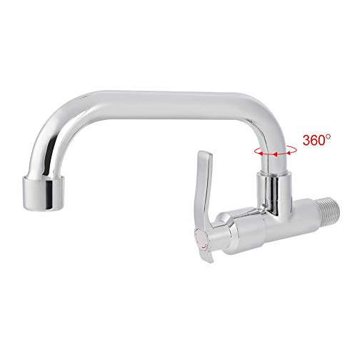 Kitchen Faucet Wall Mounted Single Cold Water Tap Single Handle Kitchen Sink Faucet G1/2in Home Use Accessories(Type B 20cm)