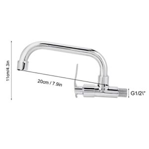 Kitchen Faucet Wall Mounted Single Cold Water Tap Single Handle Kitchen Sink Faucet G1/2in Home Use Accessories(Type B 20cm)