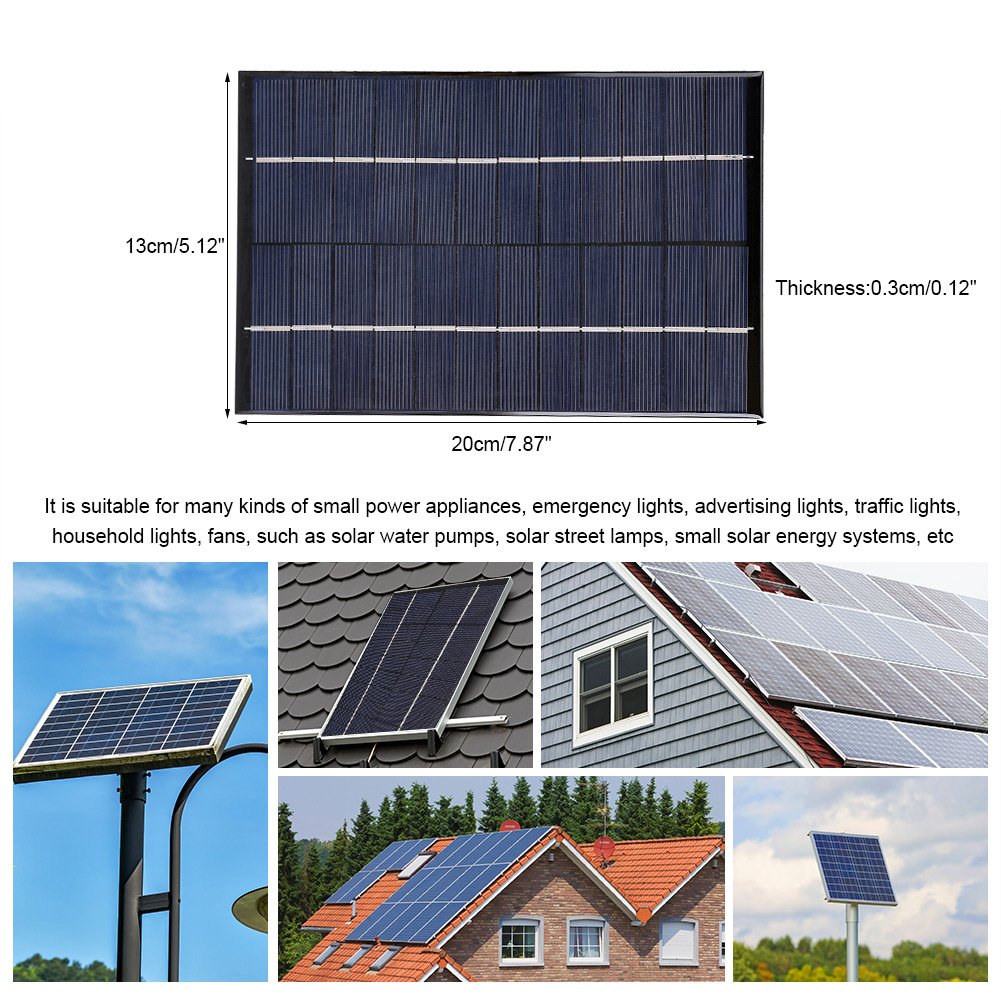 Mini Portable Solar Panel Module 12V 4.2W DIY Polysilicon Battery Power Charger with High Efficiency