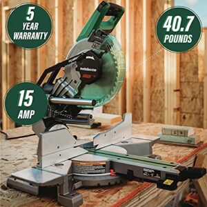 Metabo HPT Sliding Compound Miter Saw | 10-Inch Blade | Double Bevel | Laser Marker | 15-Amp Motor | 5 Year Warranty | C10FSHCT