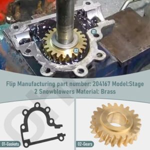 Ohoho 51405MA Brass Worm Gear Compatible with Craftsman 2 Stage Snowblowers 204167 536886540 601002109 536886180 8 Hp 536886110 22" 107889650