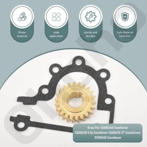 Ohoho 51405MA Brass Worm Gear Compatible with Craftsman 2 Stage Snowblowers 204167 536886540 601002109 536886180 8 Hp 536886110 22" 107889650