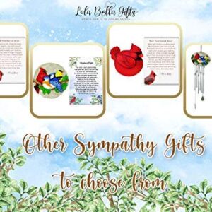 Lola Bella Gifts and Spoontiques Cardinal Wind Chime and Red Feathered Soul Poem Card Red Box Sympathy Grief Memorial Gift