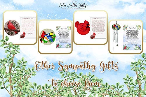 Lola Bella Gifts and Spoontiques Cardinal Wind Chime and Red Feathered Soul Poem Card Red Box Sympathy Grief Memorial Gift