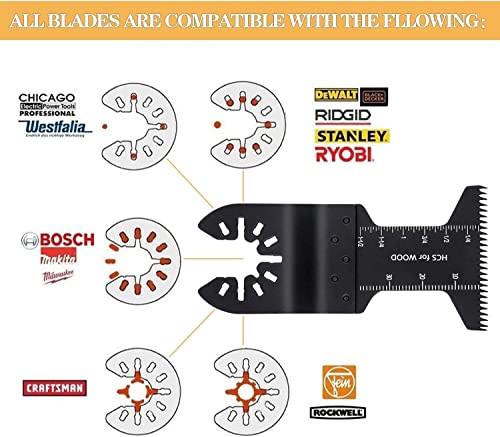 Tanzfrosch 60 Oscillating Tool Saw Blades Multitool Quick Release Saw Blade Kit for Cutting Wood Plastic Soft Metal Fit Dewalt Makita Fein Multimaster Ryobi Bosch Milwaukee Chicago Craftsman (60 Pack)