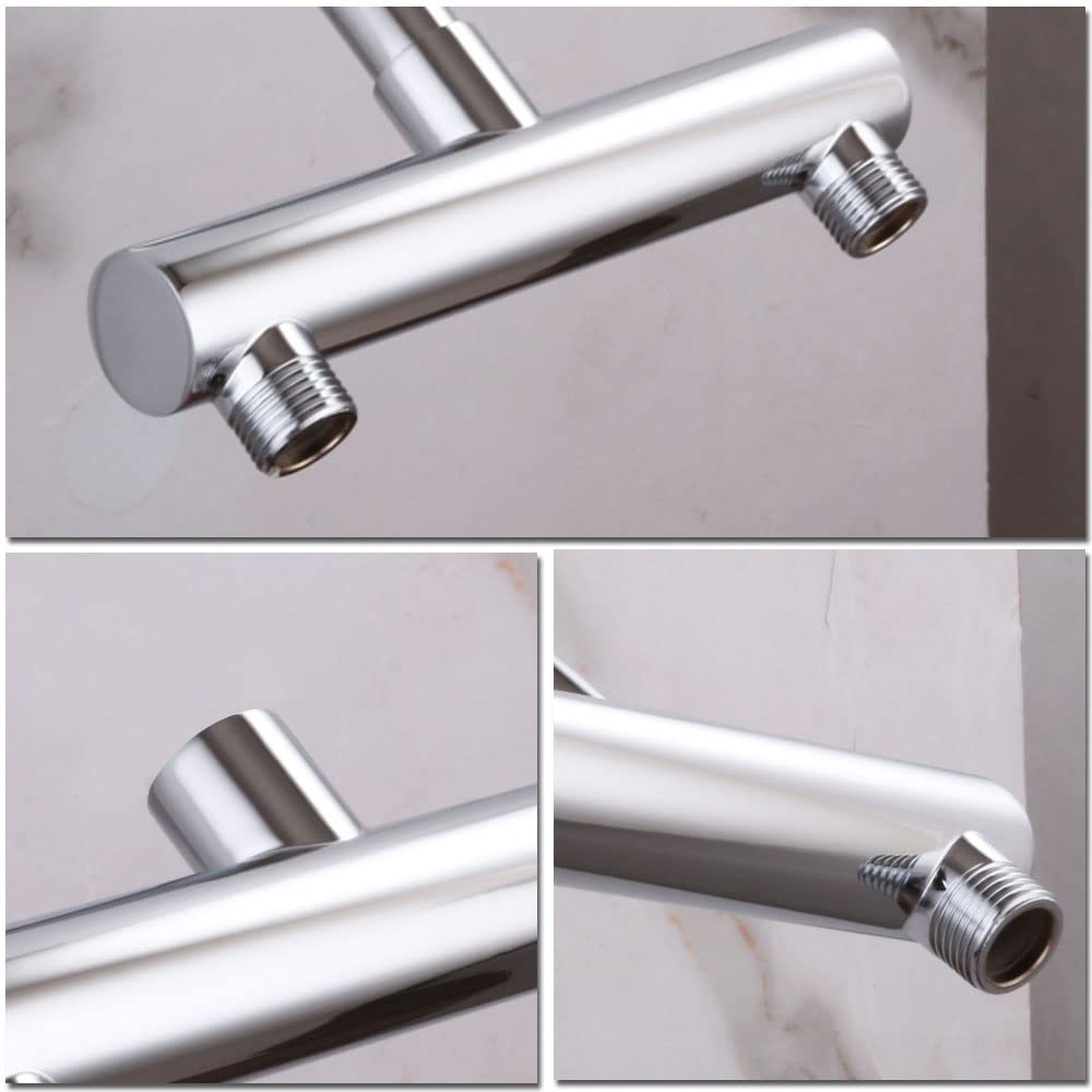 AZOS Chrome Double Outlet Shower Manifold, Suitable for Dual Sprayer Showering System, Can Connect Two Showerheads - Double Enjoyment