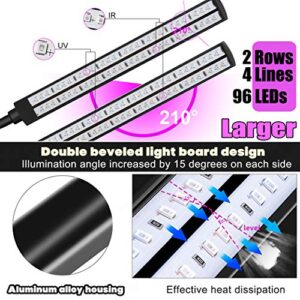 Flysight Grow Lights for Indoor Plants-Plant Lights for Indoor Plants Indoor Plant Grow Light Clip On, 50W 96 LED UV Plant Light Desk Grow Light Lamps with Timer for House Plants,Succulents,Bonsai