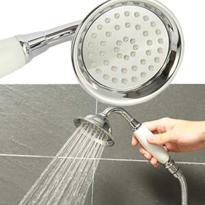 ENGA Vintage Hand-held Shower Rain Sprayer Telephone Shaped Brass Ceramic Shower Head with 59 Inch Hose for Bathroom (Chrome Finish)