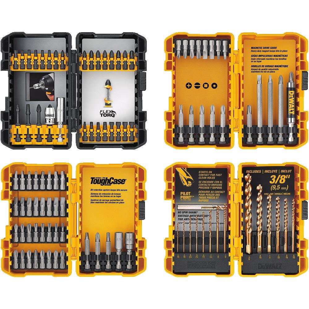 DEWALT 20V MAX* Cordless Drill/Driver Kit with Screwdriver/Drill Bit Set, 100-Piece (DCD771C2 & DWA2FTS100)