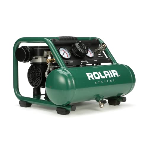 Rolair AB5PLUS 1 Gallon 0.5 HP 90 PSI Ultra Quiet Lightweight Portable Pump Electric Air Compressor