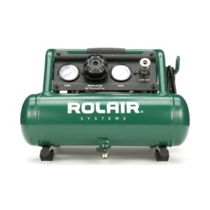 Rolair AB5PLUS 1 Gallon 0.5 HP 90 PSI Ultra Quiet Lightweight Portable Pump Electric Air Compressor