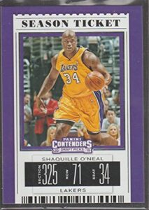 2019-20 panini contenders draft picks season ticket three dashes on back #47 shaquille o'neal los angeles lakers official nba basketball trading card in raw (nm or better) condition