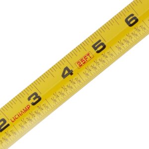 LICHAMP Tape Measure 25 ft, 6 Pack Bulk Easy Read Measuring Tape Retractable with Fractions 1/8, Measurement Tape 25-Foot by 1-Inch