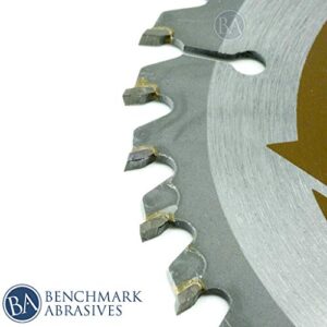 Benchmark Abrasives 5-1/2" 36 Tooth, TCT Wood Cutting Saw Blade for General Purpose Cutting & Trimming of Softwoods, Hardwoods, Long Lasting Blades, Use with Circular Saw (5-1/2" 36T)