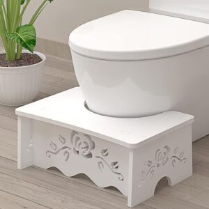 fanwer squatting toilet stool - poop stool for bathroom, toilet potty stool, wood-plastic composite, 7 inch, bathroom stool for adults, elderly