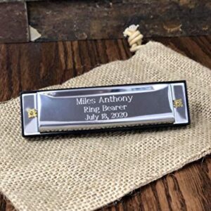 Custom Engraved Personalized Stainless Steel Playing Harmonica