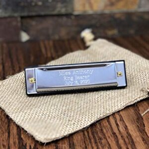 Custom Engraved Personalized Stainless Steel Playing Harmonica