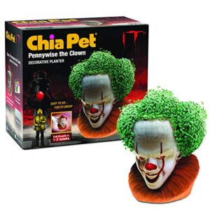 chia pet it pennywise with seed pack, decorative pottery planter, easy to do and fun to grow, novelty gift, perfect for any occasion